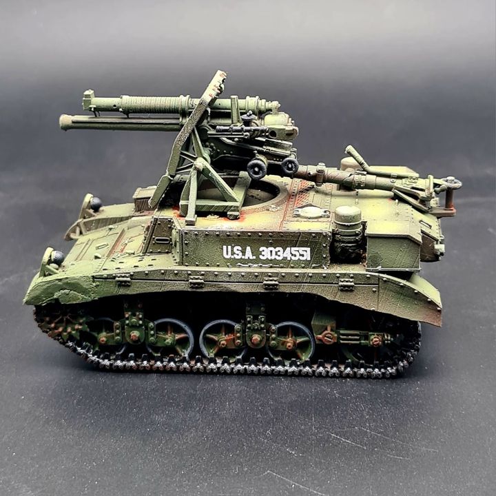 3D Printable Stuart M3 SPG (18pdr) (US, WW2) by Wargame3d